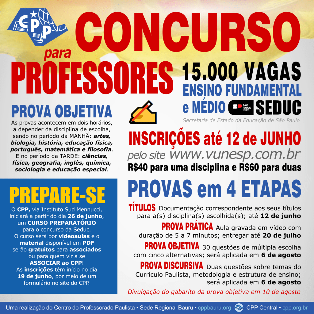 Curso Preparatório do CPP para Concurso de Professores – CPP BAURU
